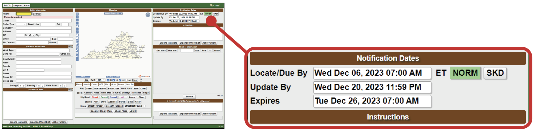 Scheduling of Tickets - Virginia811