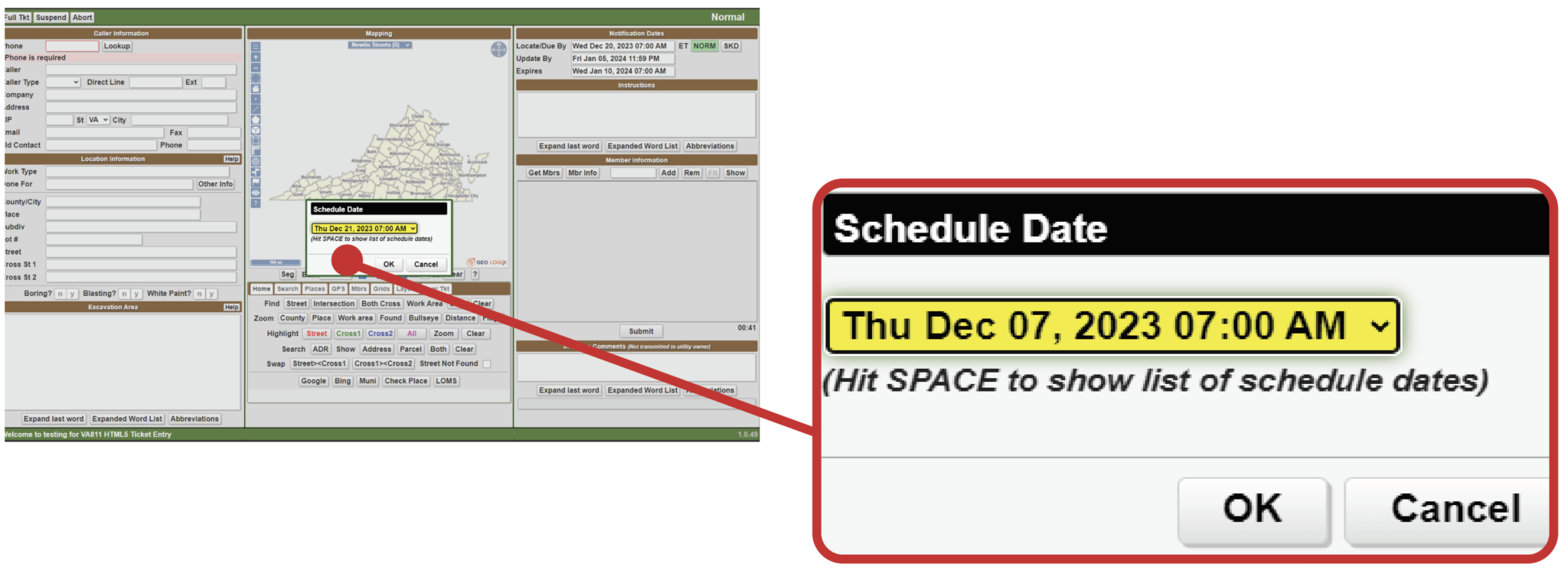 Scheduling of Tickets - Virginia811