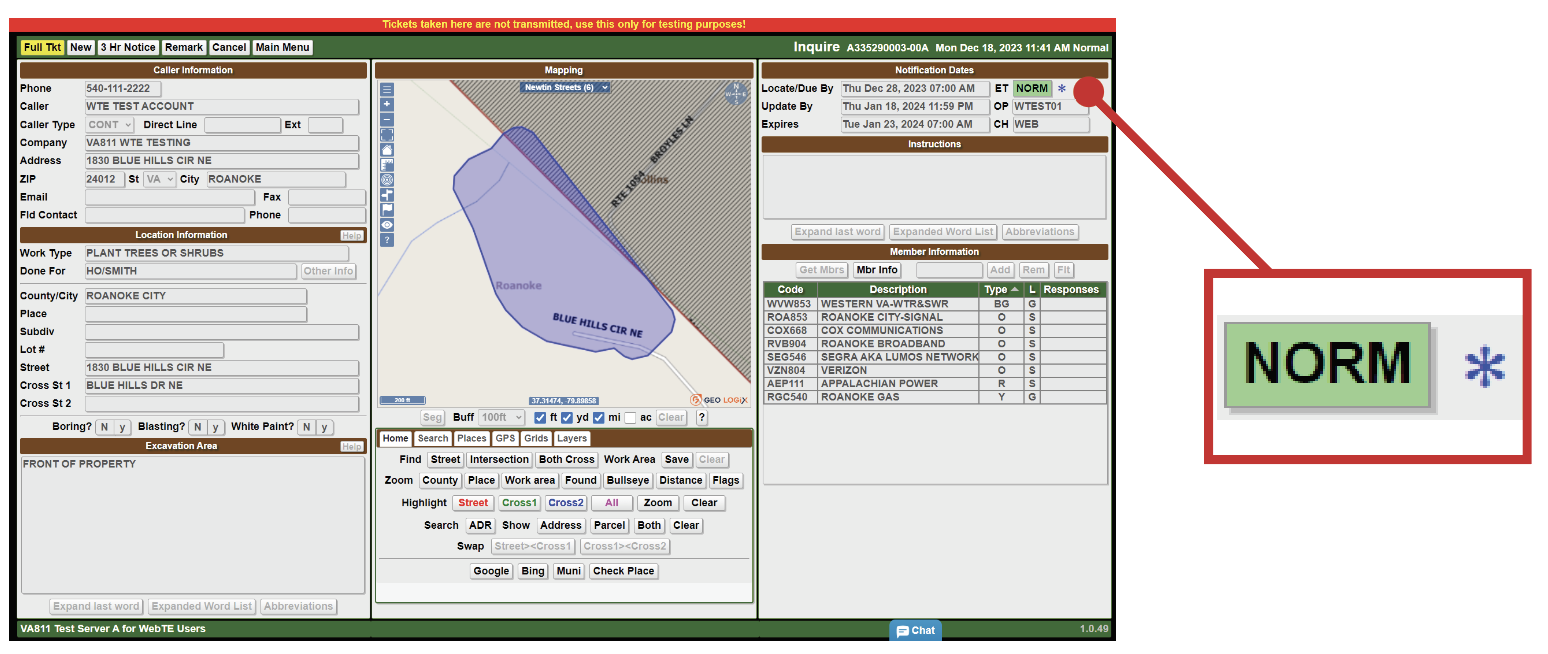 Scheduling of Tickets - Virginia811